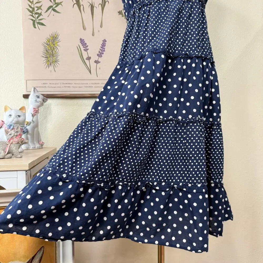 So Wear It Declare It | Dresses | Y2k Blue Polka Dot Tiered Dress ...